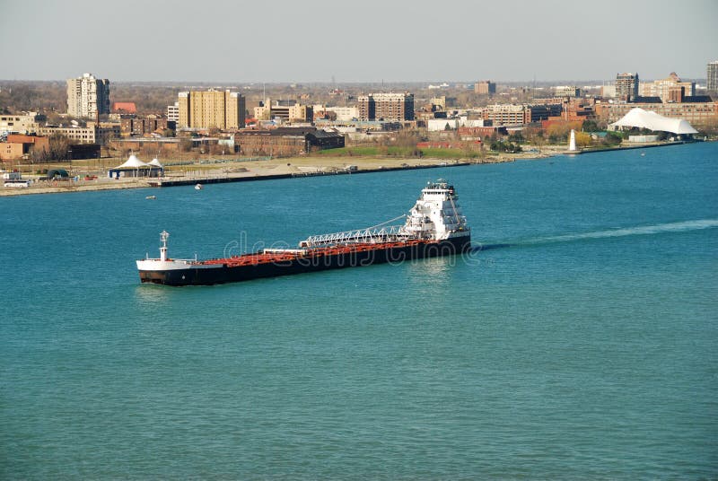 Barge on the great lakes stock photo. Image of boat, transport - 2418462