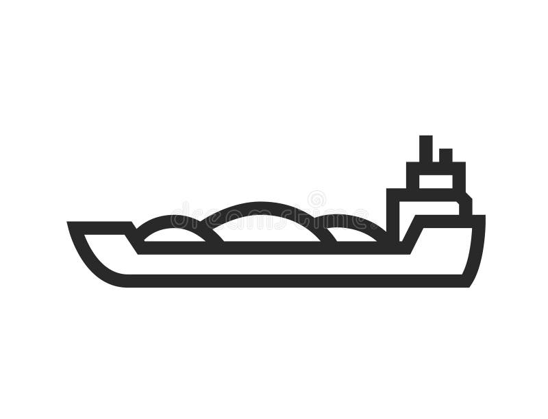 Barge Line Icon. River Cargo Ship Symbol Stock Illustration ...