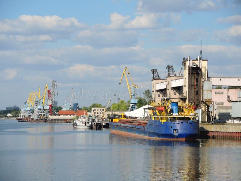 Barge during the loading stock photo. Image of equipment - 67531074