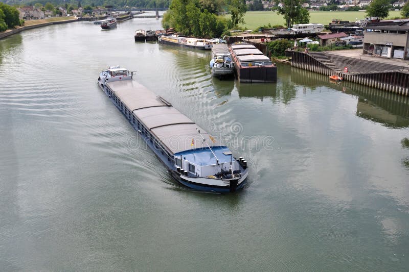 Barge near a lock stock photo. Image of river, nautical - 19652756