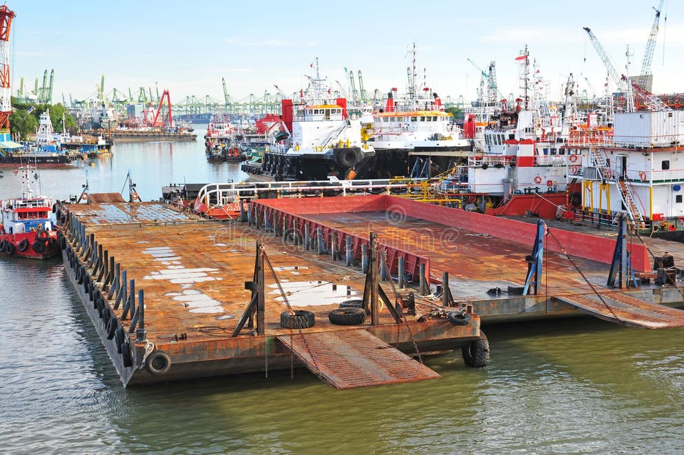 Barge at a Repair Yard stock image. Image of travel, port - 22275095
