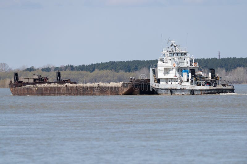 Barge with sand stock image. Image of reclaim, development - 118567347