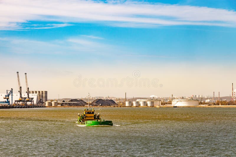 Floating dredging platform stock photo. Image of barge - 28514490