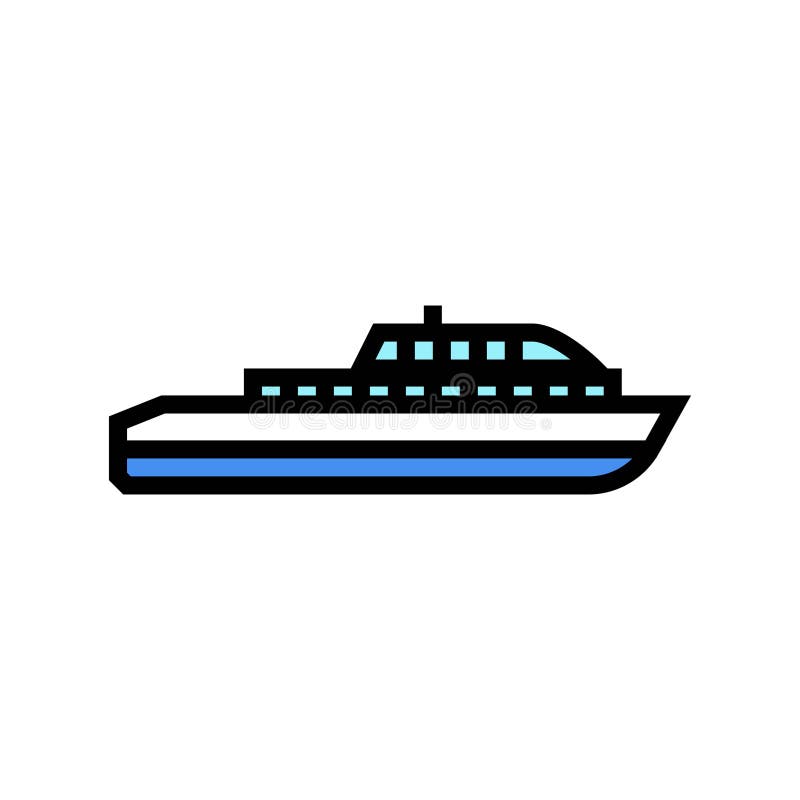 Barge Ship Color Icon Vector Illustration Stock Illustration ...