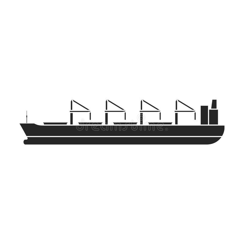 Barge Vector Icon.Outline Vector Icon Isolated on White Background ...