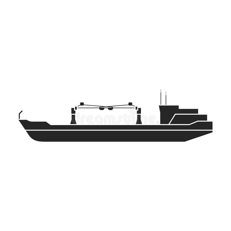 Barge Vector Icon.Black Vector Icon Isolated on White Background Barge ...