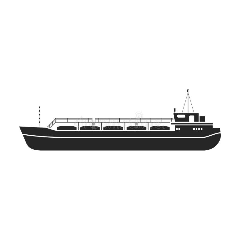Barge Vector Icon.Black Vector Icon Isolated on White Background Barge ...