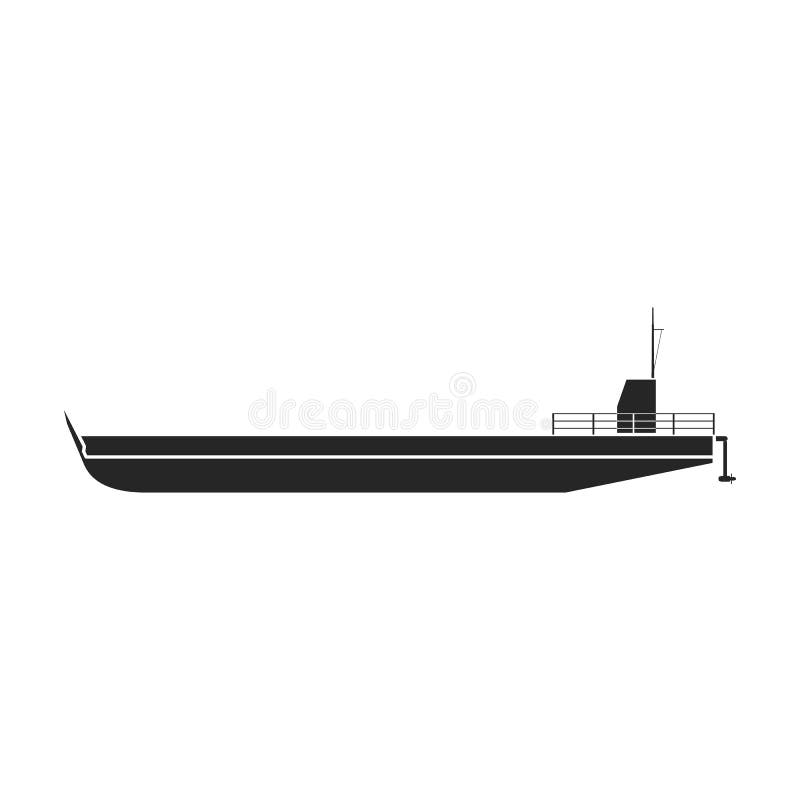 Barge Vector Icon.Black Vector Icon Isolated on White Background Barge ...