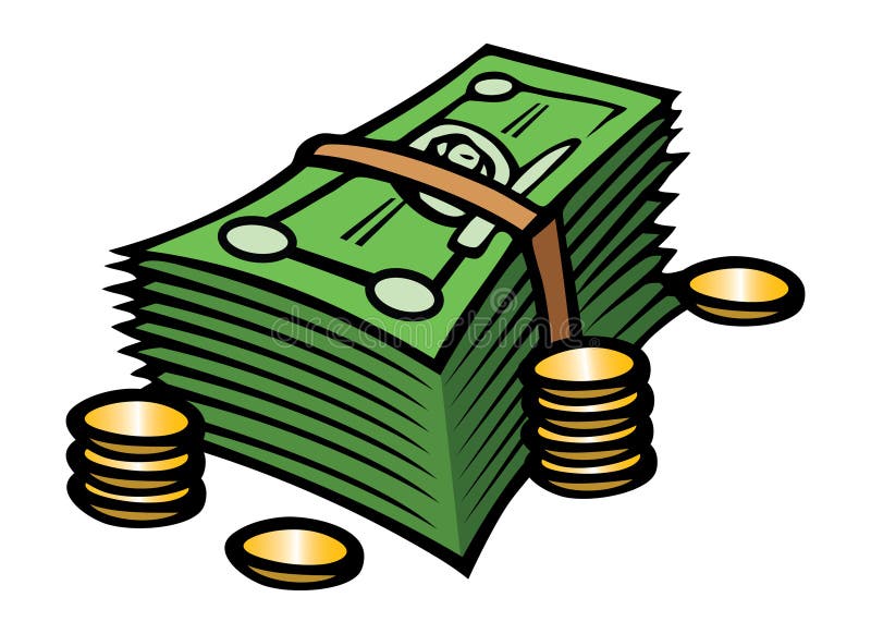 Bargeld u. Münzen vektor abbildung. Illustration von sieger - 9750075