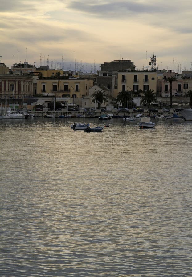View Over the Calm Water in the Old Town of Bari Stock Image - Image of ...