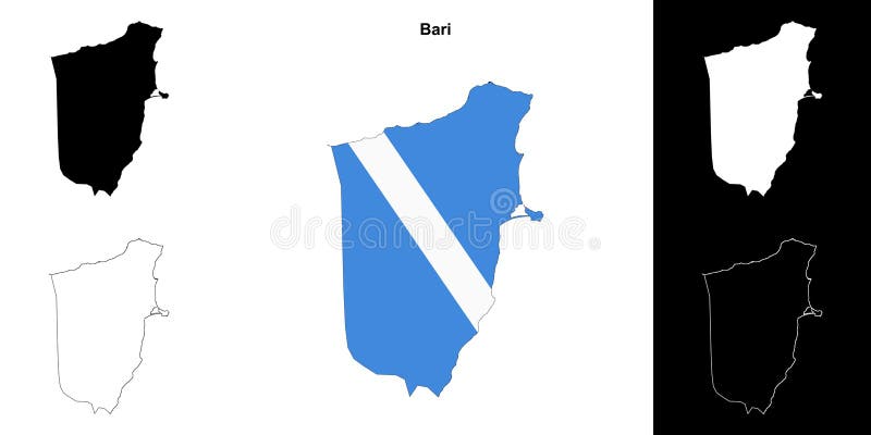 Bari outline map stock vector. Illustration of outline - 356556776