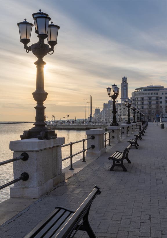 Bari - the Promenade in the Morning Stock Image - Image of italy ...