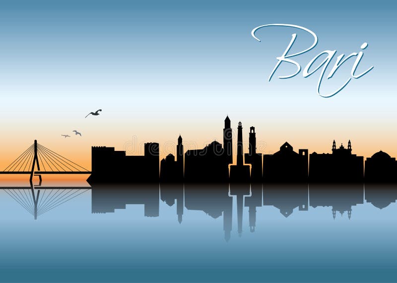 Bari Skyline - Italy - Vector Illustration Stock Vector - Illustration ...