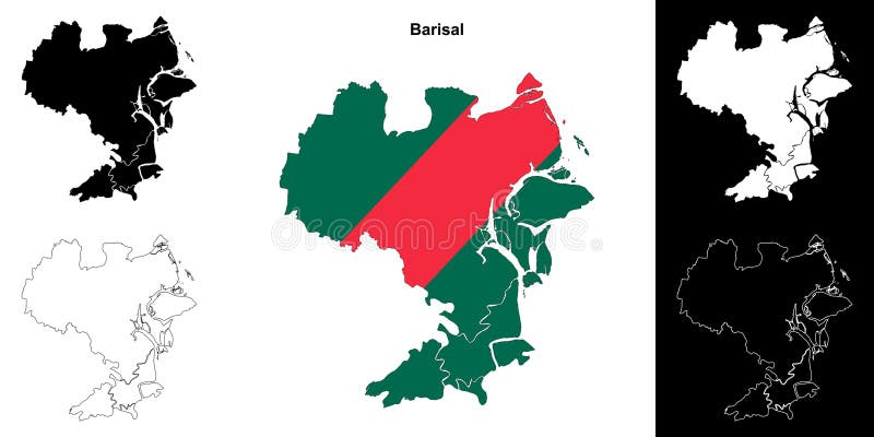 Barisal outline map stock vector. Illustration of template - 357722830