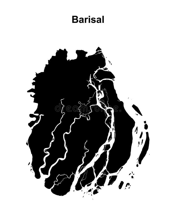 Barisal outline map stock vector. Illustration of detailed - 360402080