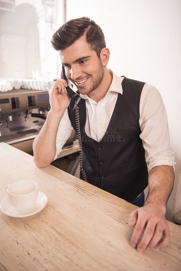 Barista stock photo. Image of preparing, drink, indoors - 51298954