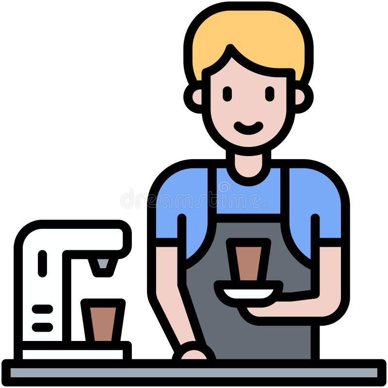 Barista Boy Icon, Coffee Shop Related Vector Stock Vector ...