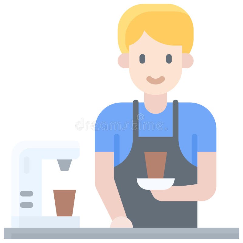 Barista Boy Icon, Coffee Shop Related Vector Stock Vector ...