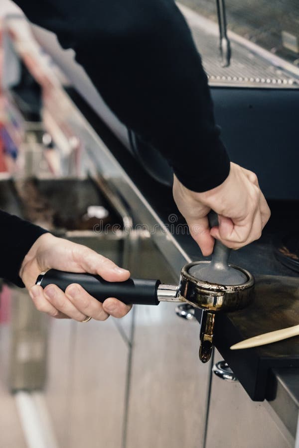 Barista Cafe Making Coffee Preparation Service Concept Stock Photo ...