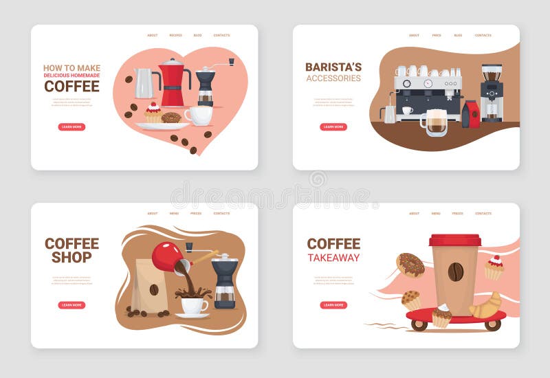 Barista Coffee Equipment Set Stock Vector - Illustration of food, full ...