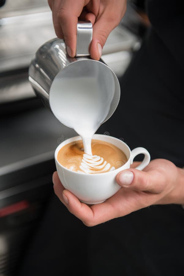 Set of Latte Art White Cup stock vector. Illustration of cappuccino ...