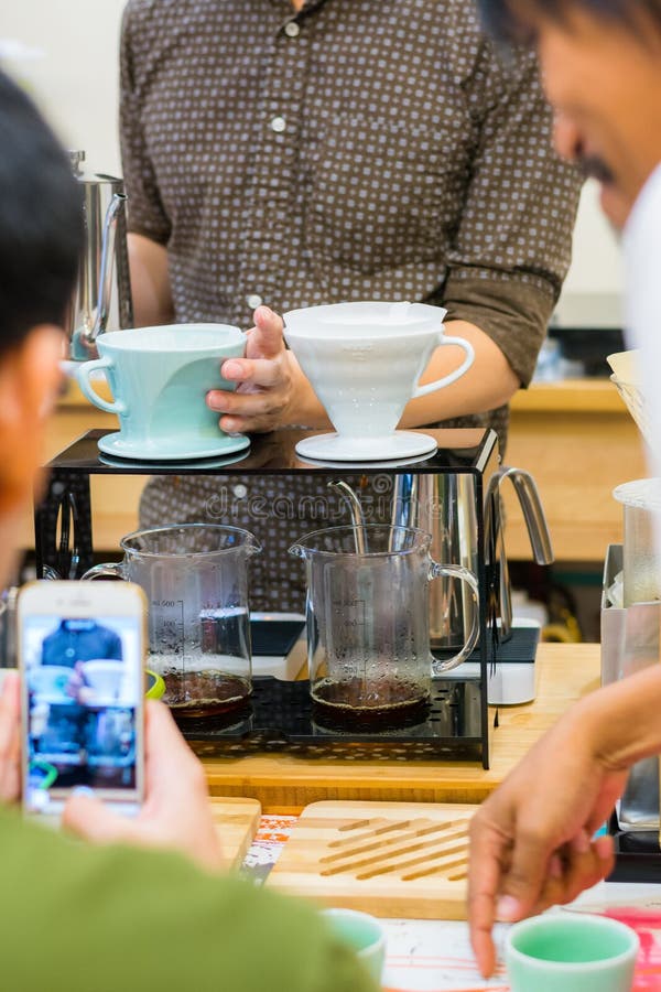 Barista Hand Drip Coffee Making Brewing Filter Bar Cafe Editorial Photo ...