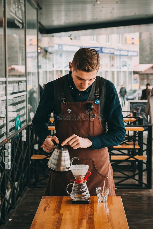 Barista Making Coffee in Coffeeshop Editorial Stock Photo - Image of ...