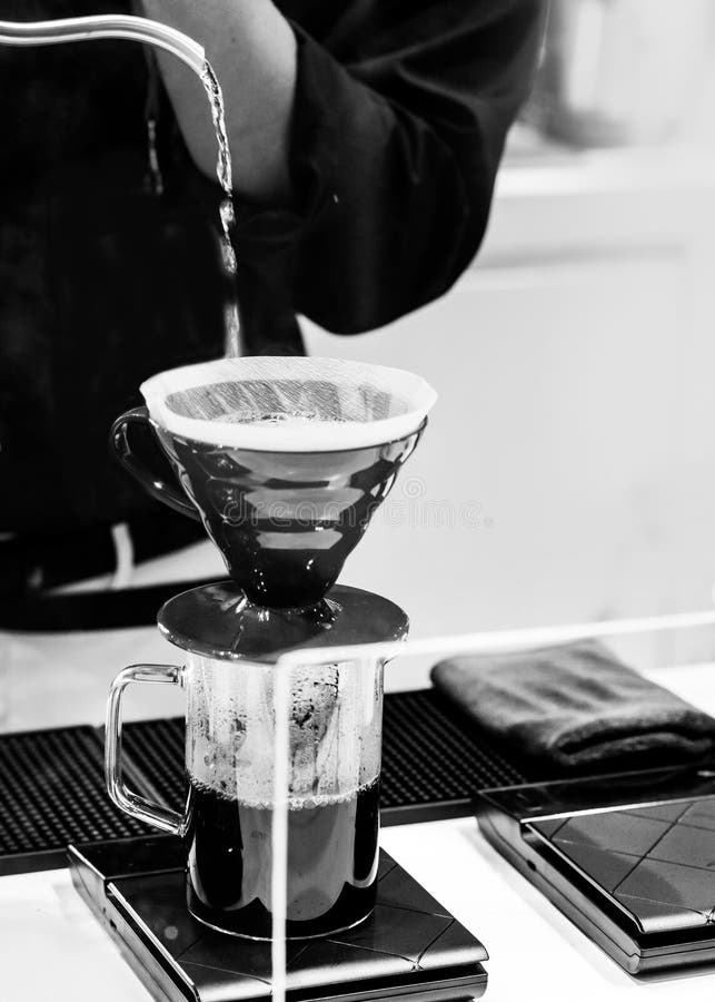 Drip Coffee Cup with Bag Coffee, Paper Dripping Bag on a Cup Stock ...