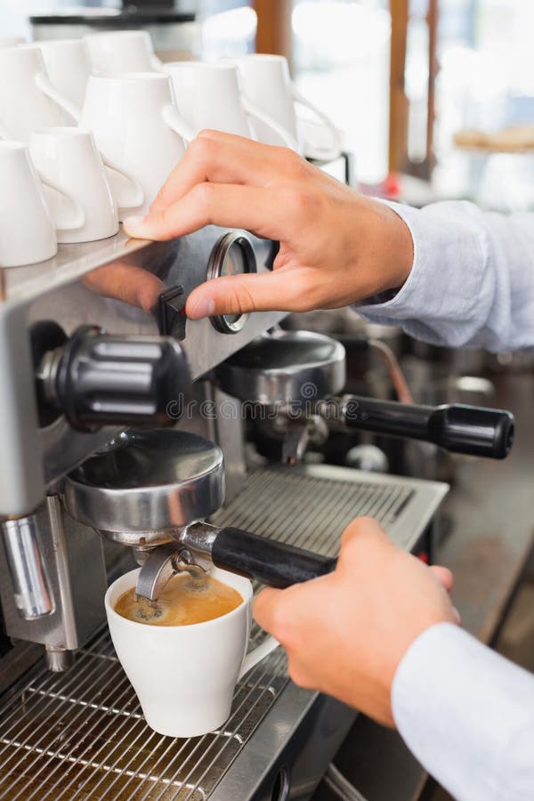 Barista Making a Cup of Coffee Stock Image - Image of indoors, standing ...