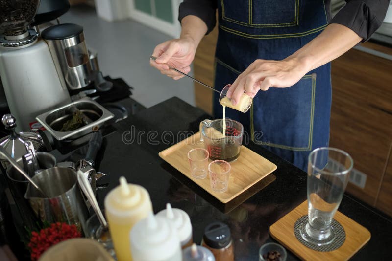 Barista is Making Drinks in the Coffee Shop Stock Image - Image of ...