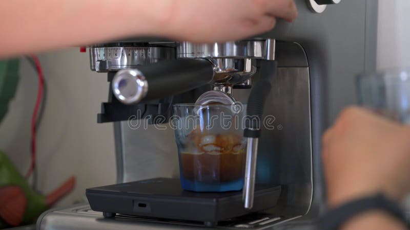 A Barista Making Espresso with a Coffee Machine Stock Footage - Video ...