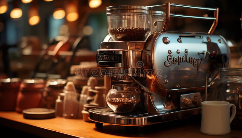 Barista Making Fresh Coffee in a Coffee Shop Generated by AI Stock ...