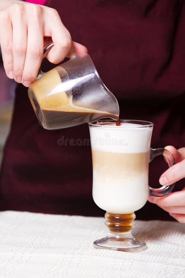 Barista making latte stock photo. Image of latte, cafe - 25029182
