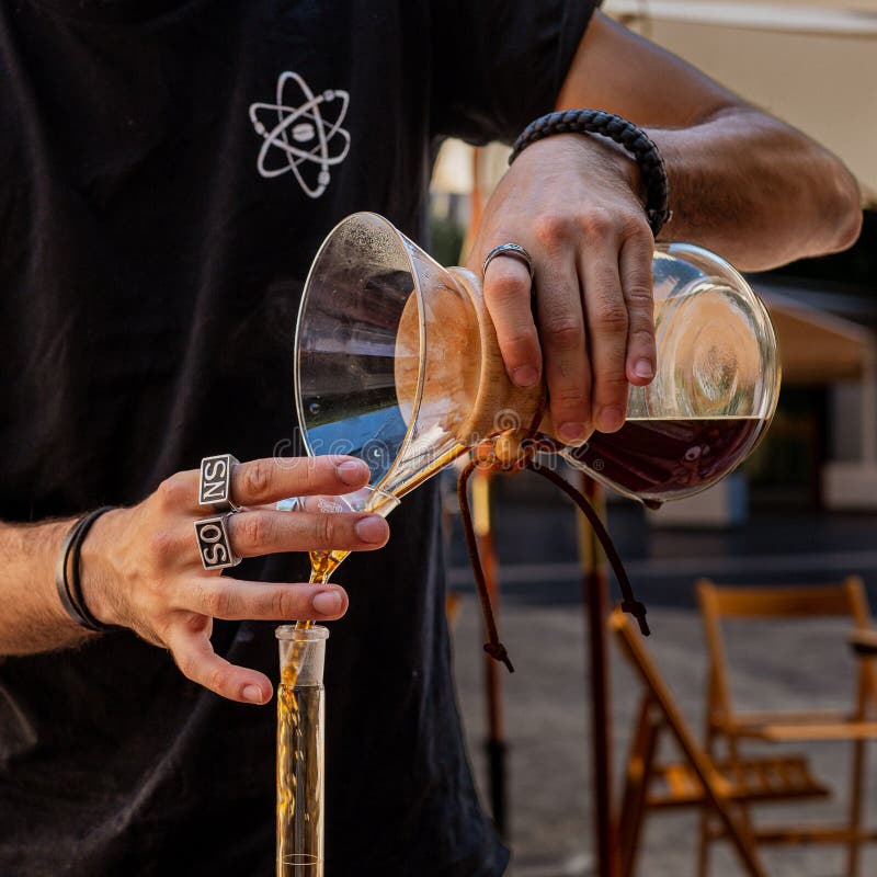 Barista Making Pour Over Coffee in Murcia Editorial Photography - Image ...