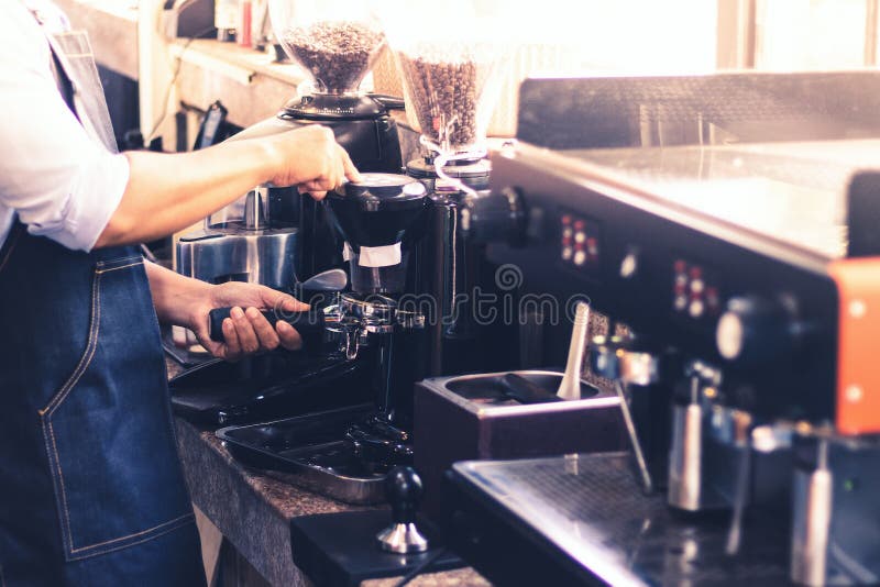 Barista Men Coffee Making stock image. Image of drink - 123299755