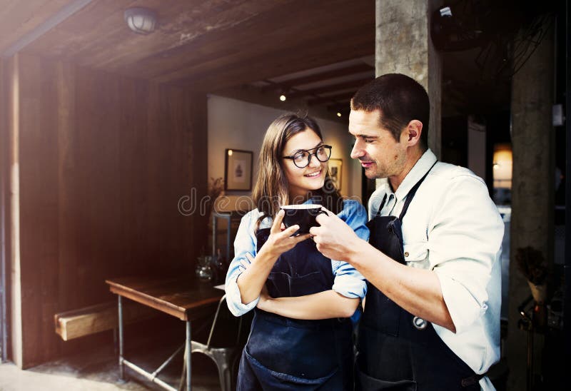 Barista Partner Working Coffee Shop Concept Stock Photo - Image of ...
