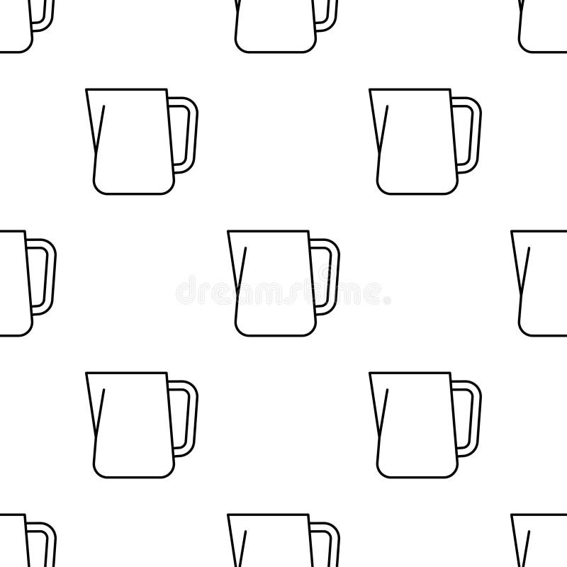 Barista Pitcher, Milk Jug Seamless Pattern. Frothing Pitchers Stock ...