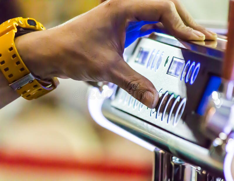 Barista Setup System Espresso Machine at Cafe Stock Photo - Image of ...