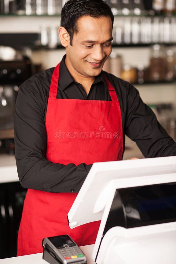 Barista Staff Placing Customers Order in Queue Stock Image - Image of ...