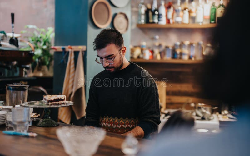 Barista Working Cozy Cafe Warm Interior Design Decor Stock Photos ...