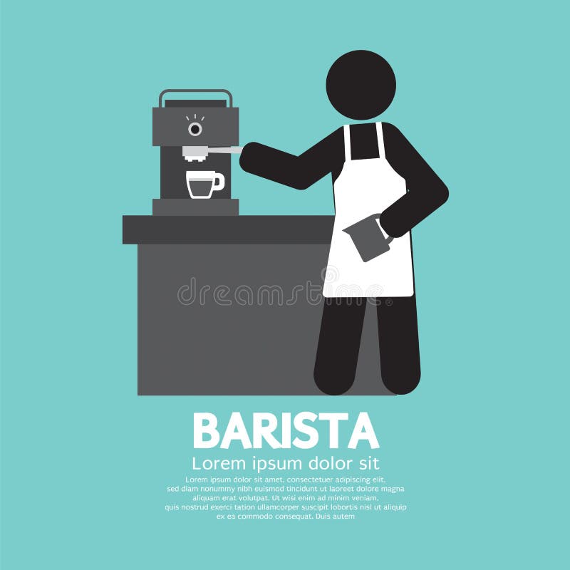 Barista Working with Espresso Machine Stock Vector - Illustration of ...
