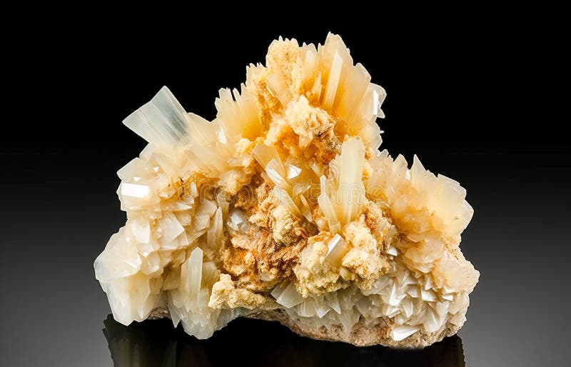 Barite is Rare Precious Natural Geological Stone on Gradient Background ...