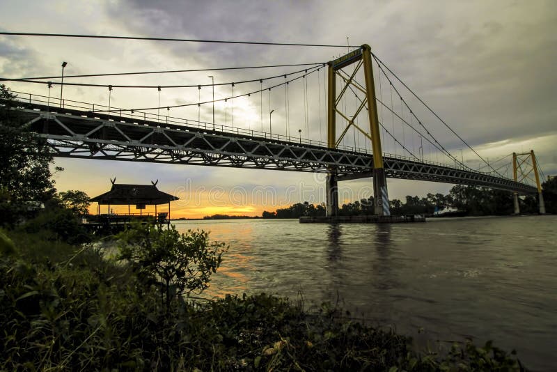 Barito Bridge and the Twilight that Accompanies it Editorial Photo ...