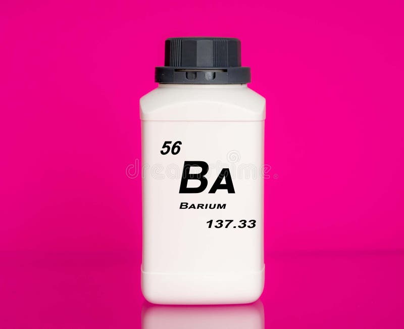 Barium Ba Chemical Element in a Laboratory Plastic Container Stock ...