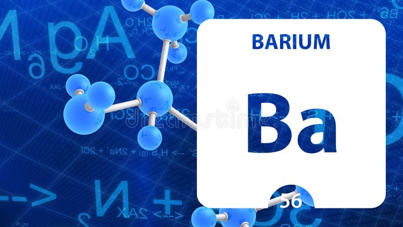 Barium Chemical 56 Element of Periodic Table. Molecule and ...