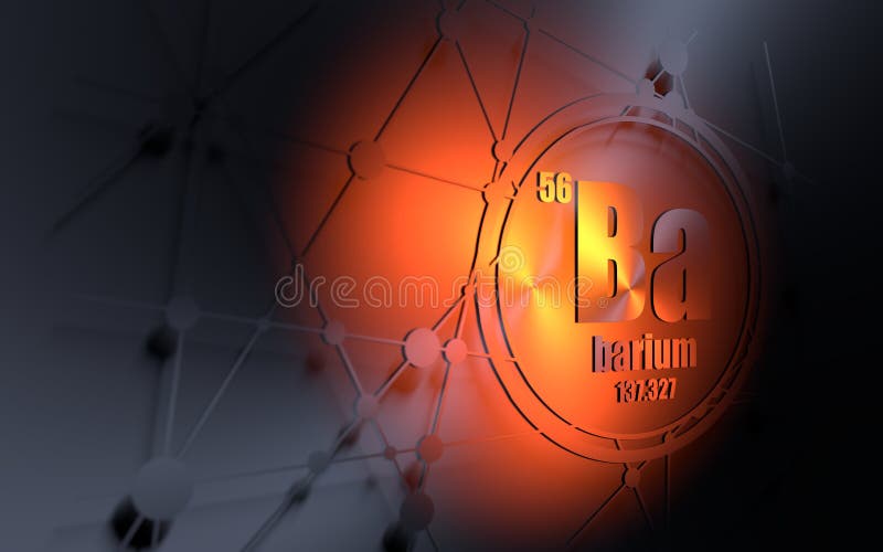 Barium Chemical 56 Element of Periodic Table. Molecule and ...