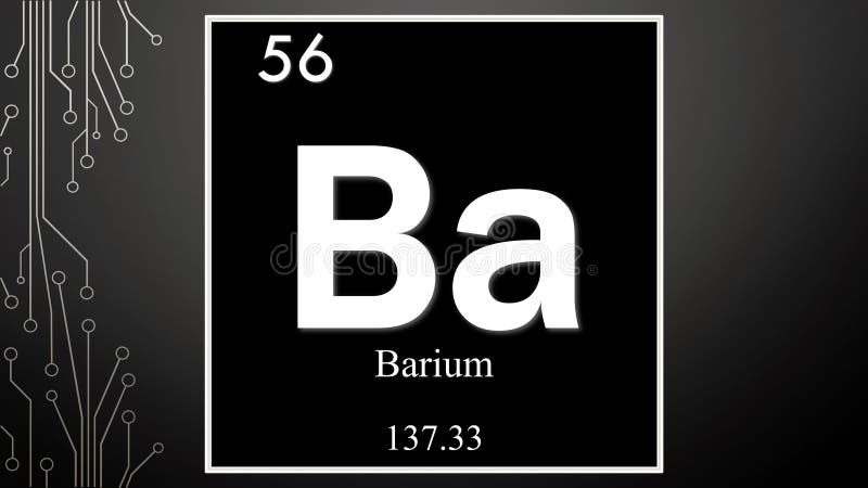 Barium Chemical Element Symbol on Black Abstract Background Stock ...