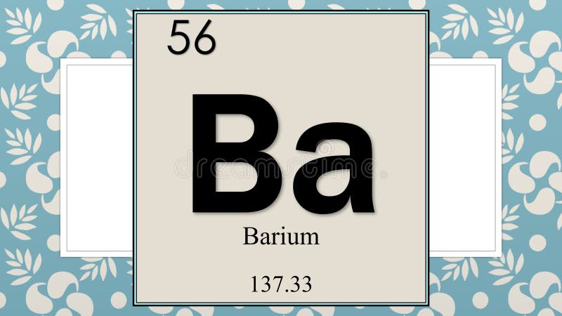 Barium Chemical Element Symbol on Blue Leaf Background Stock ...