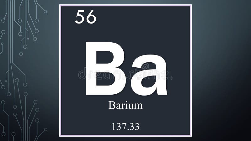 Barium Chemical Element Symbol on Dark Abstract Background Stock ...