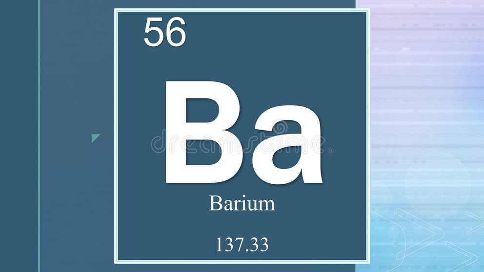 Barium Chemical Element Symbol on Blue Solid and Gradient Background ...